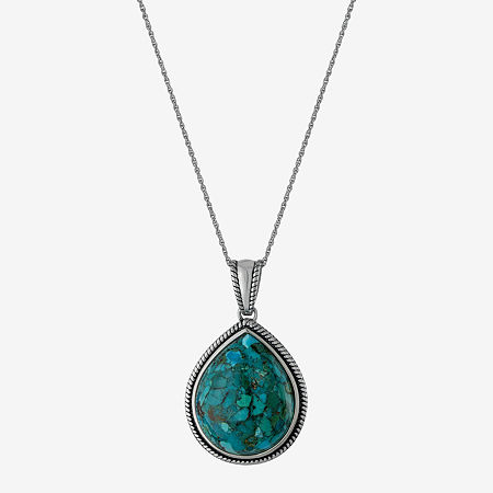 Click here for Womens Enhanced Blue Turquoise Sterling Silver 18... prices