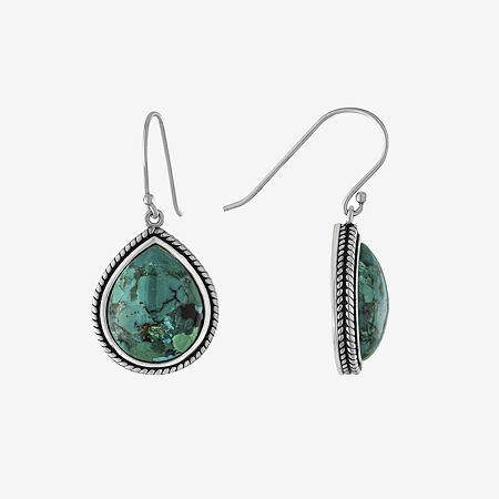 Click here for Enhanced Turquoise Sterling Silver Teardrop Drop E... prices