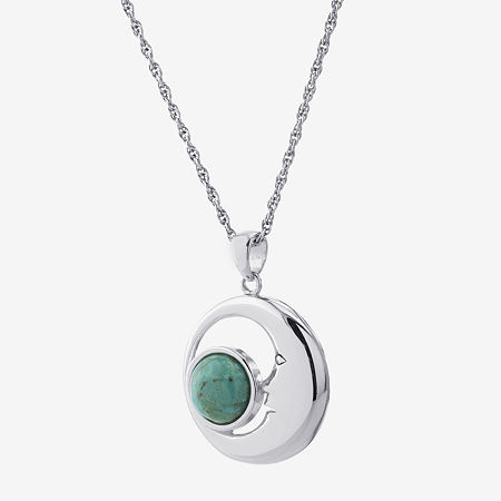 Click here for Moon Womens Enhanced Blue Turquoise Sterling Silve... prices
