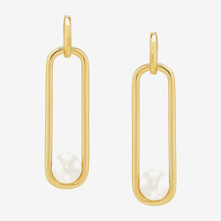 Click here for Womens White Cultured Freshwater Pearl 14K Gold Ov... prices