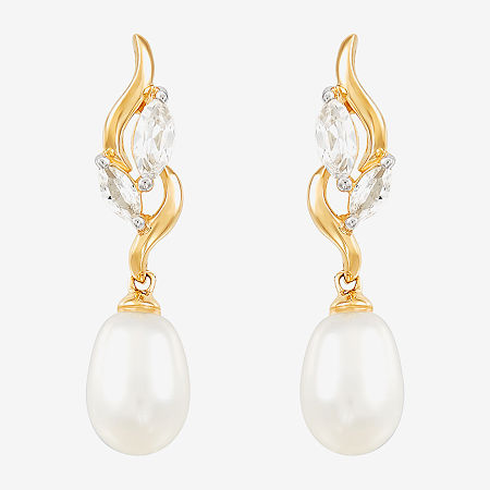Click here for Womens White Cultured Freshwater Pearl 10K Gold Dr... prices
