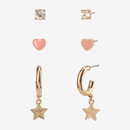 Click here for Arizona Gold Tone Stud And Huggie Womens Heart Sta... prices