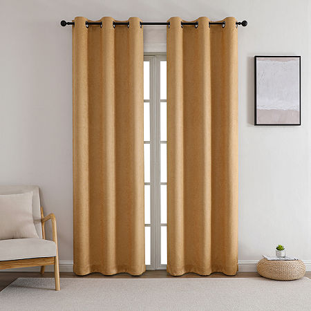 Click here for Mylon Grommet Top Blackout Set of 2 Curtain Panel... prices