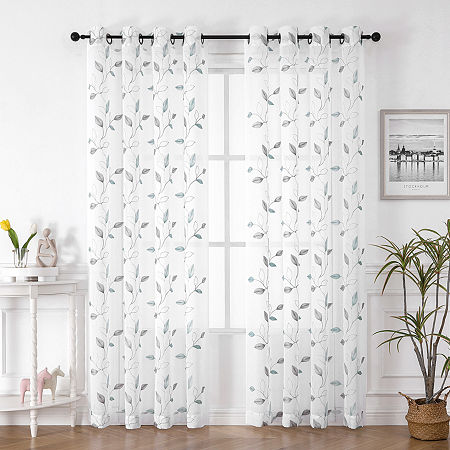 Click here for Regal Home Cedar Embroidered Grommet Top Embroider... prices