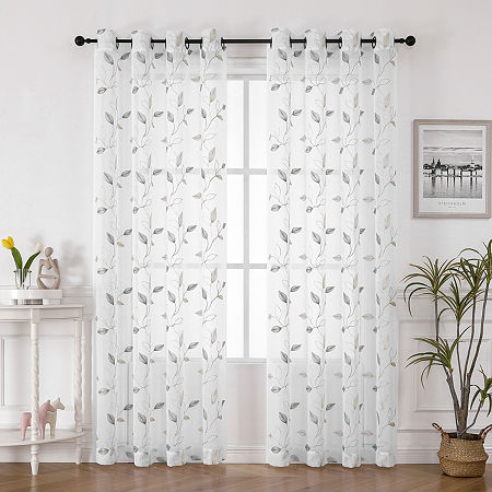 Click here for Regal Home Cedar Embroidered Grommet Top Embroider... prices
