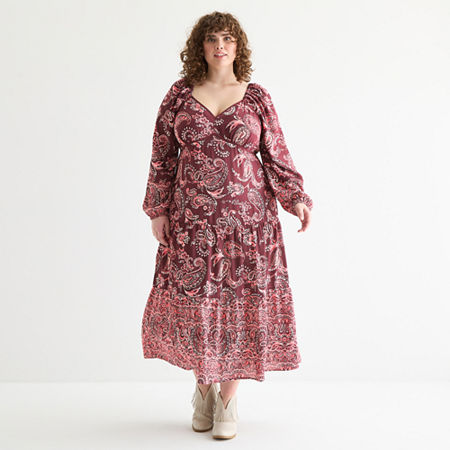 Click here for Frye and Co. Womens Plus Floral Maxi Dress  1x  Re... prices