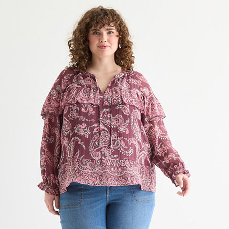 Click here for Frye and Co. Womens Plus V Neck Blouse  2x  Red prices