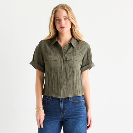 Click here for a.n.a Utility Womens Short Sleeve Blouse  X-large... prices