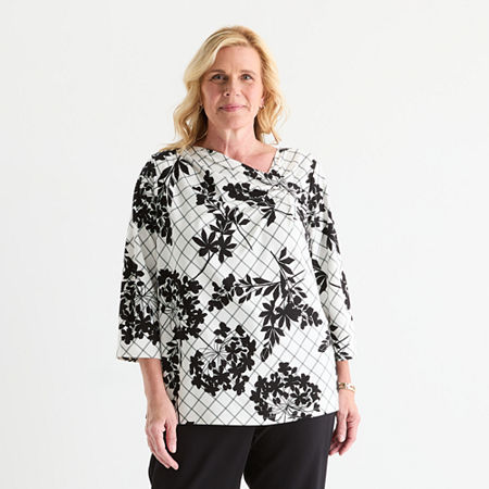 Click here for Liz Claiborne Womens Plus Asymmetrical Neck 3/4 Sl... prices