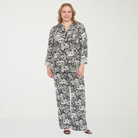 Plus Size White Mark 2pc. Floral Print Tunic and Pant Set