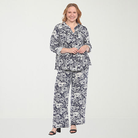 Click here for White Mark Plus Size 2-Piece Floral Print Tunic To... prices