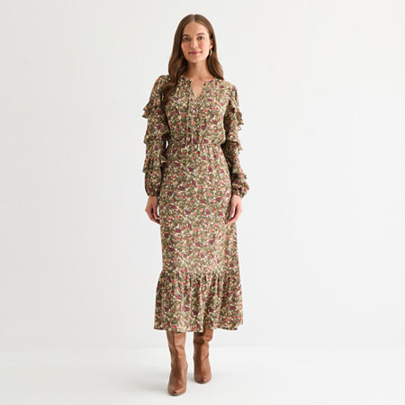 Click here for Frye and Co. Womens Long Sleeve Floral Maxi Dress... prices
