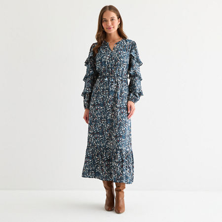 Click here for Frye and Co. Womens Long Sleeve Floral Maxi Dress... prices