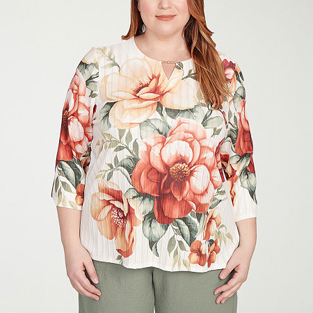 Click here for Alfred Dunner Copper Canyon Womens Plus Split Crew... prices