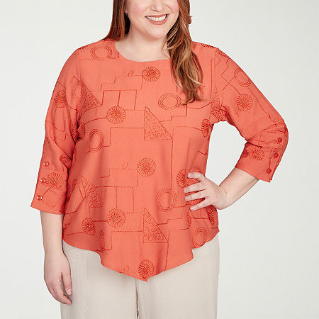 Click here for Alfred Dunner Copper Canyon Womens Plus Crew Neck... prices