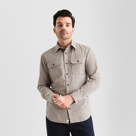 Click here for mutual weave Mens Long Sleeve Regular Fit Button-D... prices