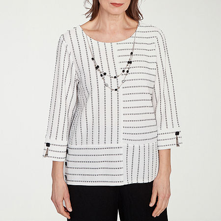 Click here for Alfred Dunner Santa Barbara Womens Crew Neck 3/4 S... prices