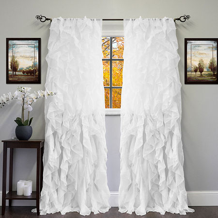 Click here for Sweet Home Collection Chic Voile Vertical Ruffled... prices