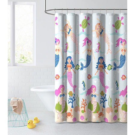 Click here for CHF Mermaid Dreams Shower Curtain  One Size  Blue prices