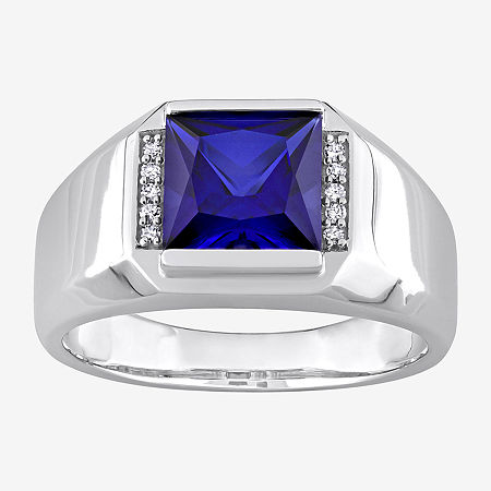 Click here for Mens Diamond Accent Lab Created Blue Sapphire 10K... prices
