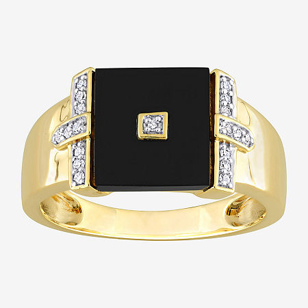 Click here for Mens 1/10 CT. T.W. Genuine Black Onyx 18K Gold Ove... prices