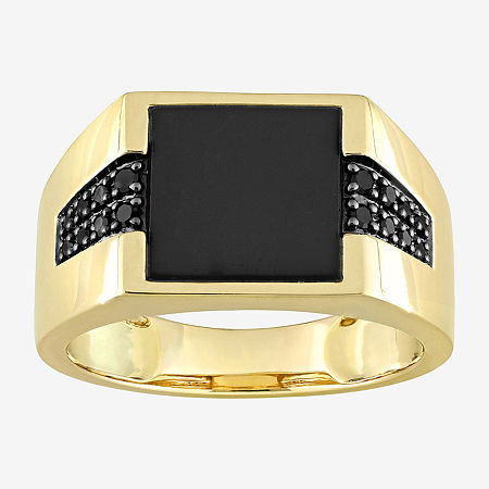 Click here for Mens 1/10 CT. T.W. Genuine Black Onyx 10K Gold Fas... prices