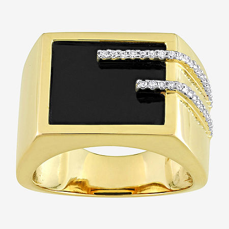 Click here for Mens 1/6 CT. T.W. Genuine Black Onyx 18K Gold Over... prices