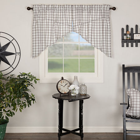 Click here for Vhc Brands Annie Check Prairie Rod Pocket Tailored... prices