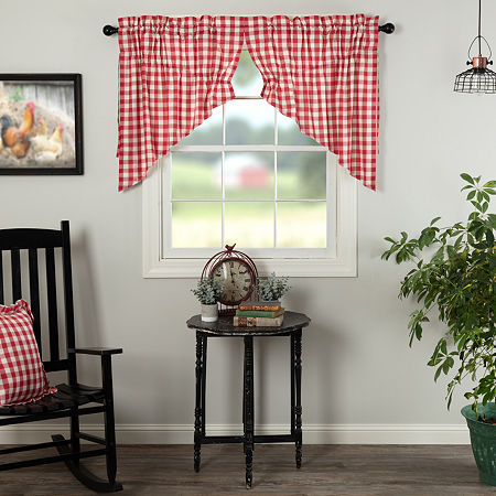 Click here for Vhc Brands Annie Check Prairie Rod Pocket Tailored... prices