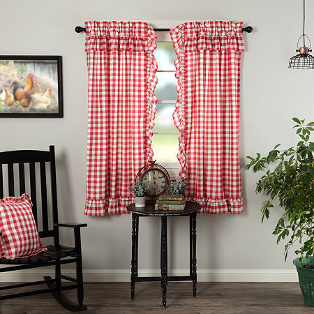 Click here for Vhc Brands Annie Check Ruffle Rod Pocket Light-Fil... prices