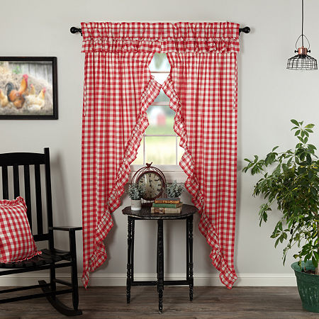 Click here for Vhc Brands Annie Check Ruffle Rod Pocket Light-Fil... prices