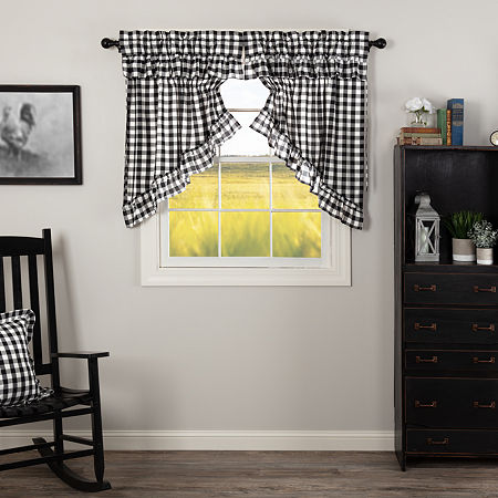 Click here for Vhc Brands Annie Check Ruffle Prairie Rod Pocket T... prices