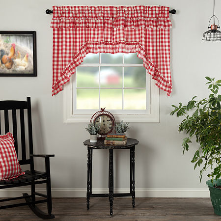 Click here for Vhc Brands Annie Check Ruffle Rod Pocket Valance... prices