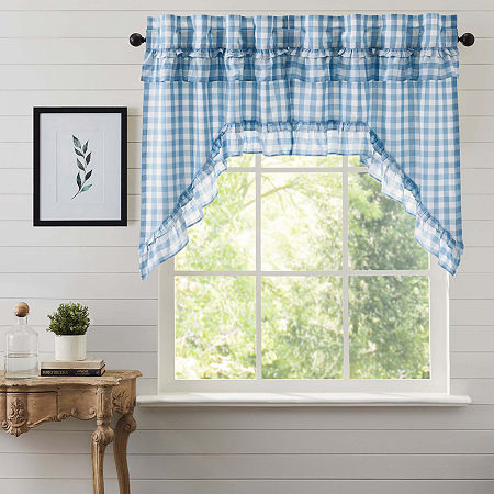 Click here for Vhc Brands Annie Check Ruffle Rod Pocket Valance... prices