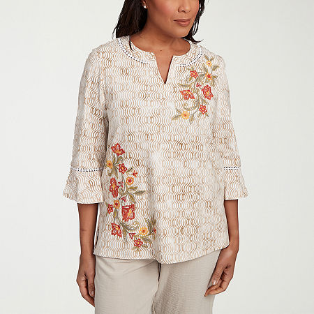 Click here for Alfred Dunner Copper Canyon Womens Split Crew Neck... prices