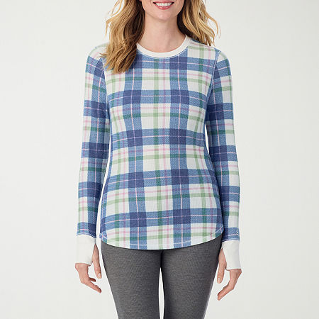 Click here for Cuddl Duds Womens Long Sleeve Top - Blue/green prices