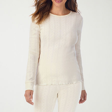 Click here for Cuddl Duds Womens Pointelle Crew Neck Long Sleeve... prices