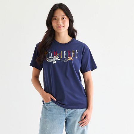 Click here for Womens Juniors Crew Neck Short Sleeve Loose Fit To... prices