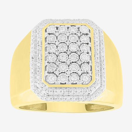 Click here for Mens 1/2 CT. T.W. Natural White Diamond 10K Gold F... prices