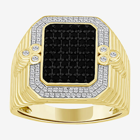 Click here for Mens 3/4 CT. T.W. Natural Black Diamond 10K Gold F... prices