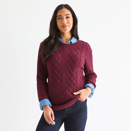 Click here for St. Johns Bay Womens Crew Neck Long Sleeve Pullove... prices