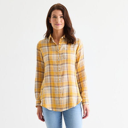 Click here for St. Johns Bay Womens Long Sleeve Roll Tab Sleeve R... prices