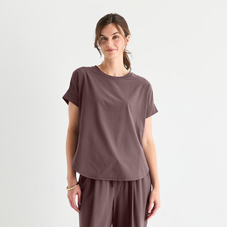 Click here for Stylus Womens Crew Neck Short Sleeve T-Shirt  X-la... prices