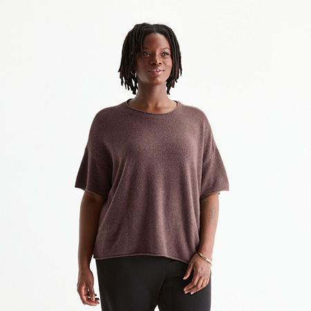 Click here for Stylus Plus Womens Crew Neck Short Sleeve Pullover... prices
