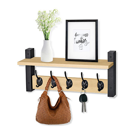 Click here for Sorbus 16 Inch Floating Wall Shelf with 5 Heavy Du... prices