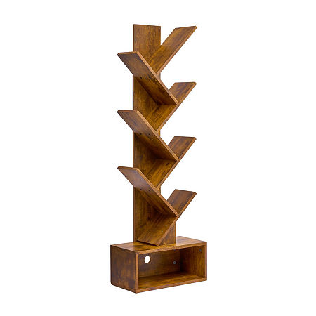 Click here for Sorbus 7-Tier Zigzag Tree Bookcase with Open Drawe... prices