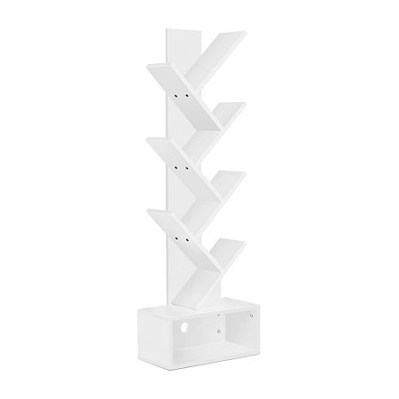 Click here for Sorbus 7-Tier Zigzag Tree Bookcase with Open Drawe... prices