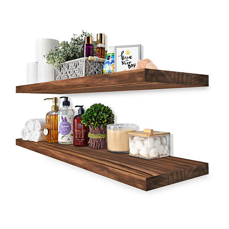 Click here for Sorbus 2 Pack 24 Solid Wood Floating Shelves - for... prices
