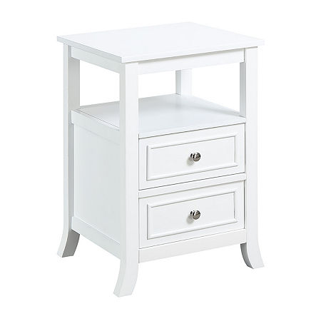 Click here for Melbourne 2-Drawer Storage End Table  One Size  Wh... prices