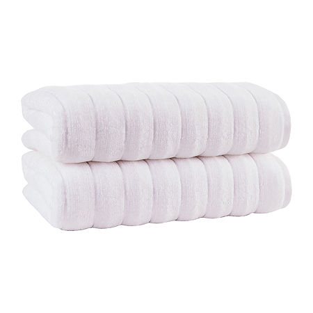 Depera Home Vague Turkish Cotton 2-Pc. Bath Sheet Set - White
